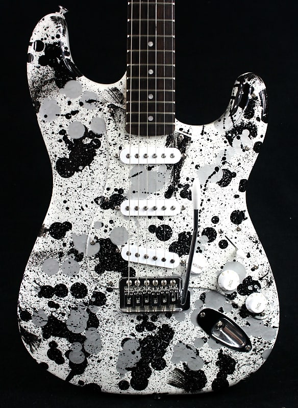 Custom Splat Painted and Upgraded Fender Squier Bullet Strat | Reverb