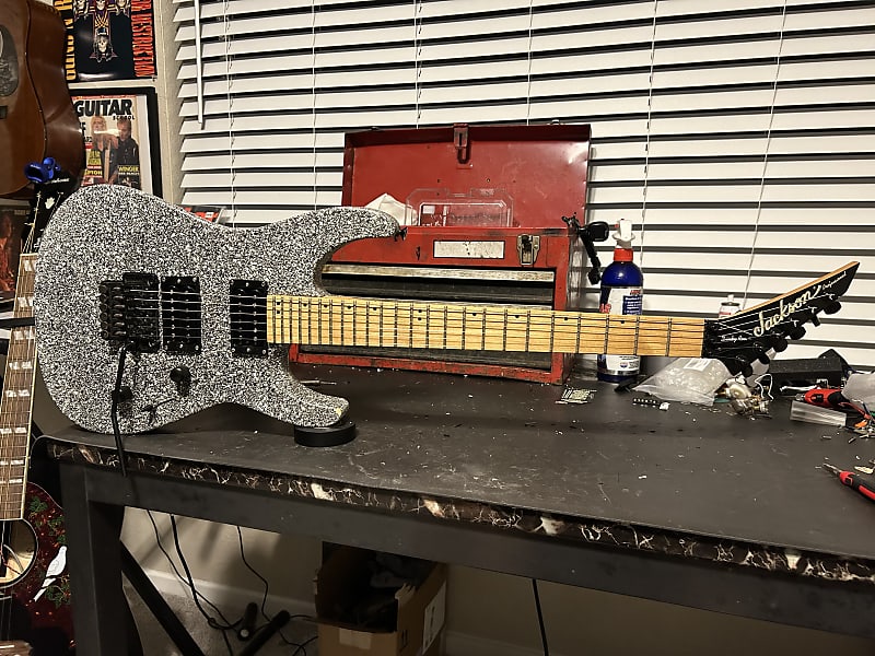 Jackson Professional Reverse Dinky Maple 90s - Granite /Stone | Reverb