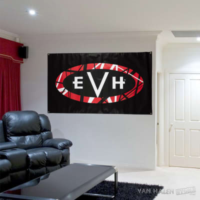 EVH Eddie Van Halen Giant 3x5 Striped Logo Wall Banner | Reverb