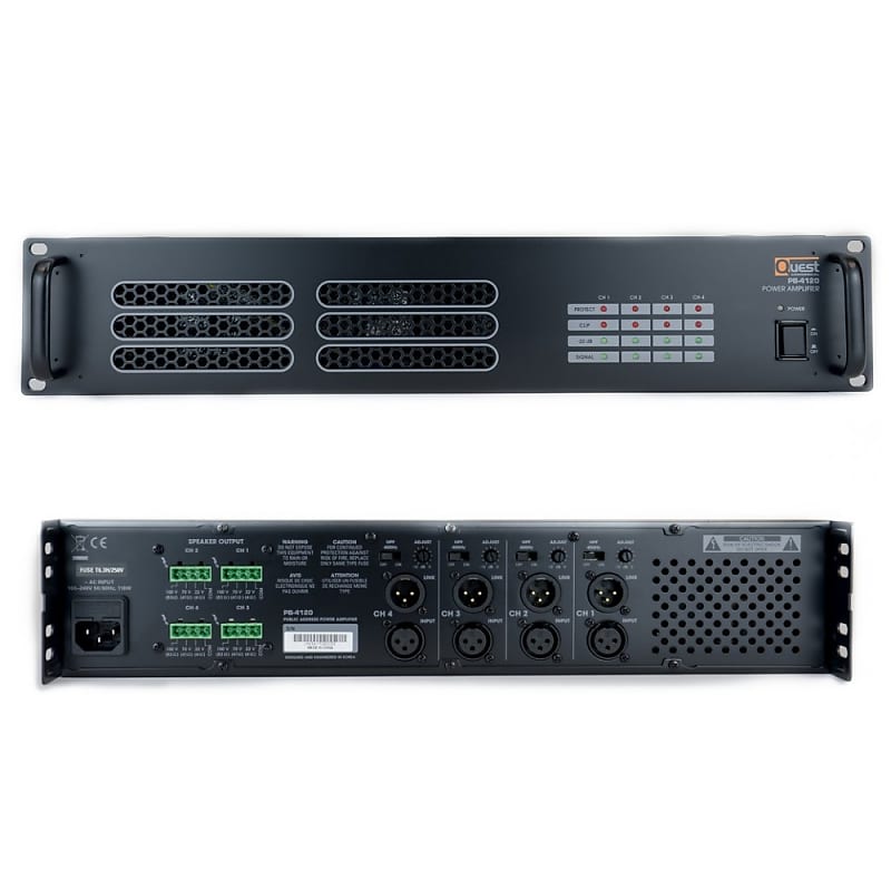 QUEST COMMERCIAL PB-4120 Rackmount 4x120w Power Amplifier | Reverb