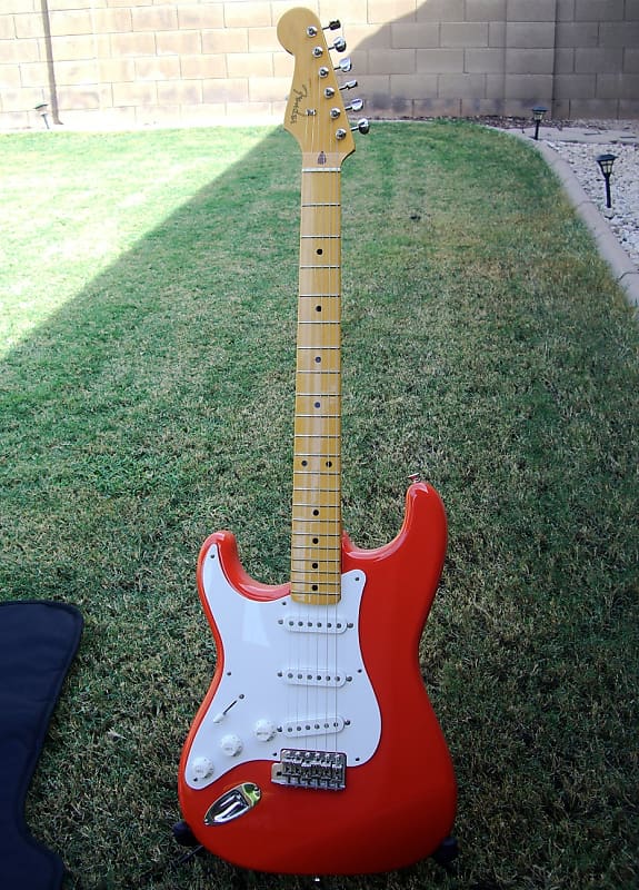 Left Handed Fender MIJ Stratocaster 2001 Fiesta Red Lefty | Reverb