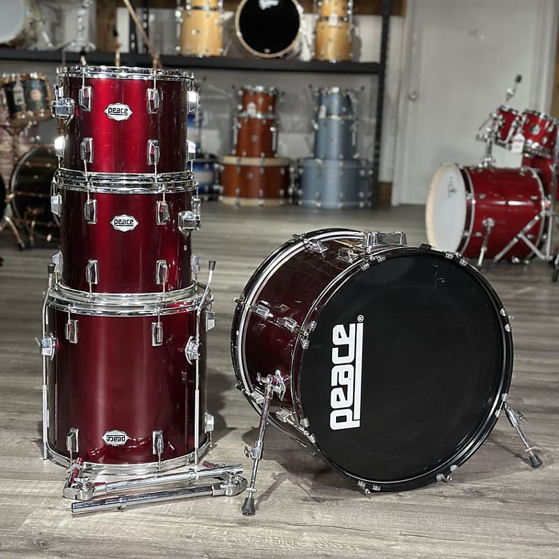 Used Peace 4pc Drum Set Cranberry Red - Fair | Reverb