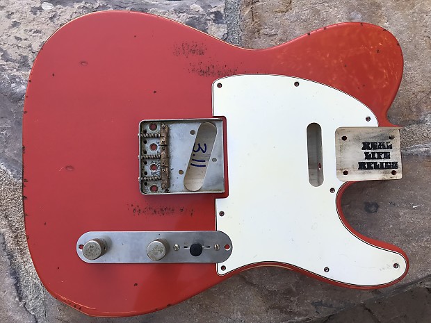 Real Life Relics Tele Telecaster Body Fiesta Red | Reverb