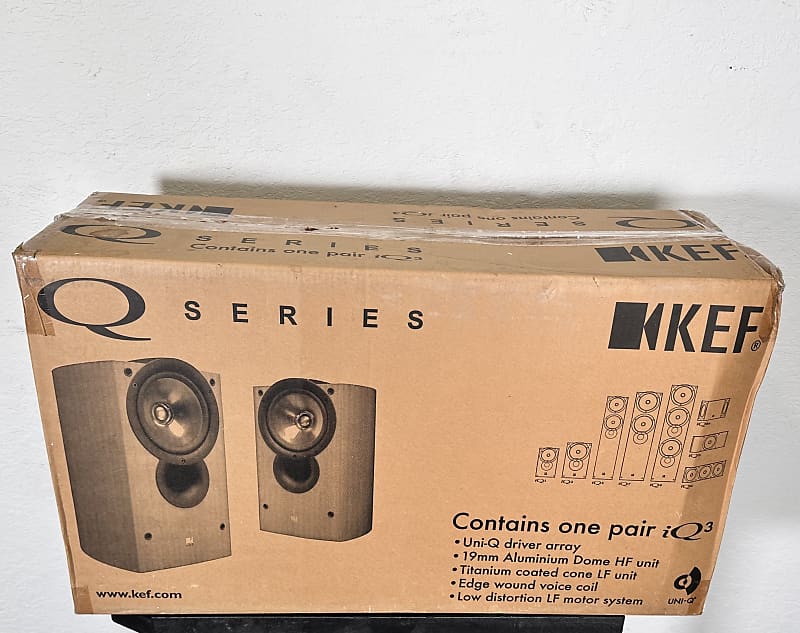 KEF iQ3 Bookshelf Speakers (Walnut/Oak) (New) | Reverb