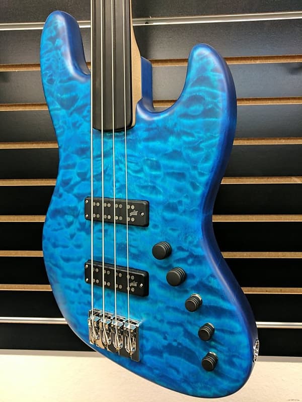 Spector Coda4DLX Fretless 2016 - Bahama Blue Fretless Ebony, | Reverb