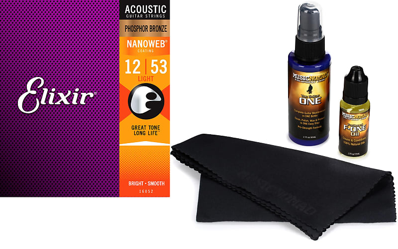 Elixir Strings 16052 Nanoweb Phosphor Bronze Acoustic Guitar | Reverb