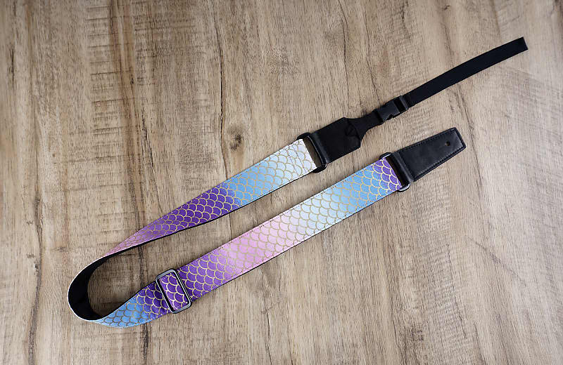 4uke mermaid ukulele shoulder strap with leather ends | Reverb