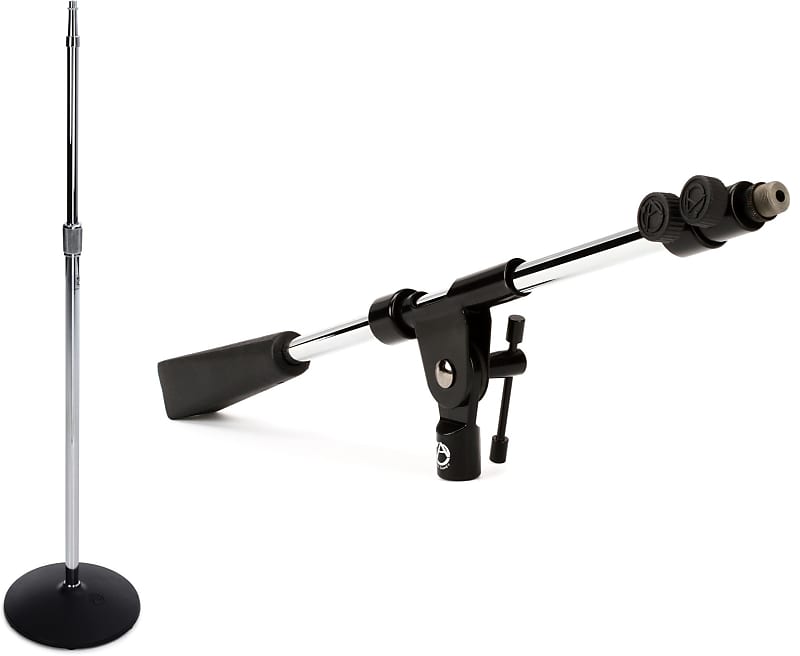 Atlas Sound MS20 Heavy Duty Round Base Mic Stand - Chrome | Reverb