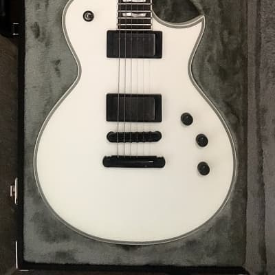 ESP EII ECSWS Snow White Satin Eclipse W/EMG PU's & Case Made | Reverb