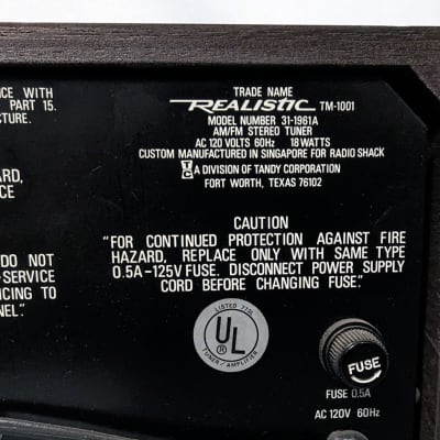 Realistic TM-1001 Solid State AM/FM Stereo Tuner - Silver - | Reverb