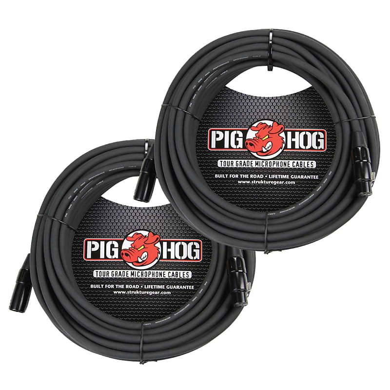 NEW 2 Pack Pig Hog PHM100 XLR High Performance 8mm Microphone | Reverb