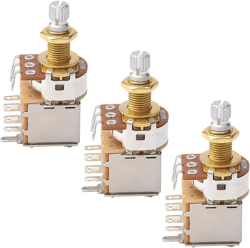 Gold Guitar Bass Push Pull Potentionmeter, B500k with Control | Reverb