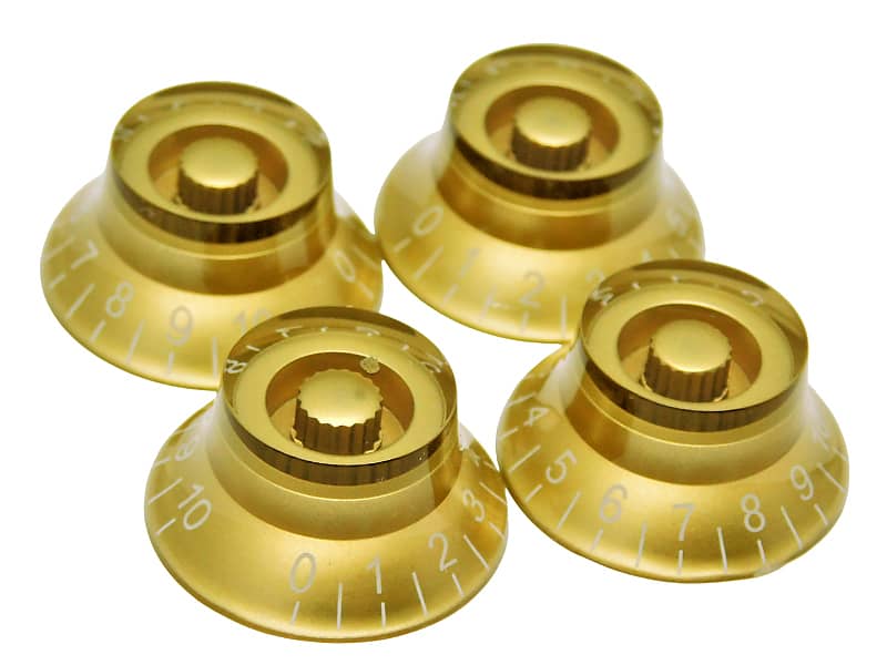 Gold TopHat / Bell Knobs Metric size (18 Spline) set of 4 | Reverb