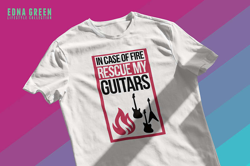 In Case of Fire Custom Printed T-Shirt - Large White | Reverb