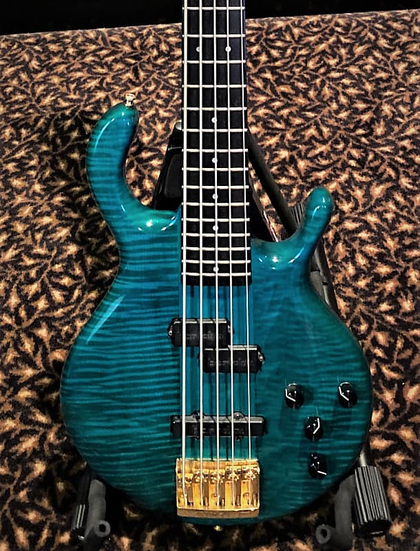 Pedulla 5-String Bass Guitar - MVP-5 1990 - Peacock Blue | Reverb