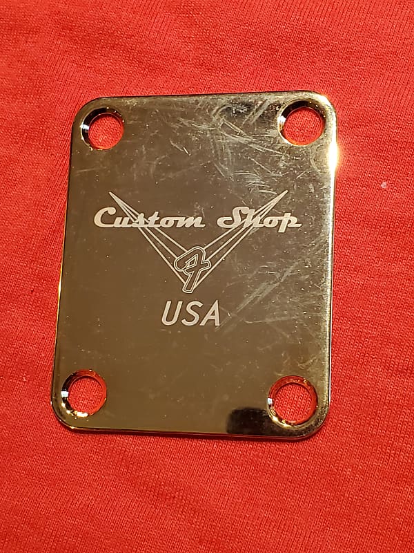 (#B46) Fender Custom Shop Telecaster Neck Plate Gold | Reverb