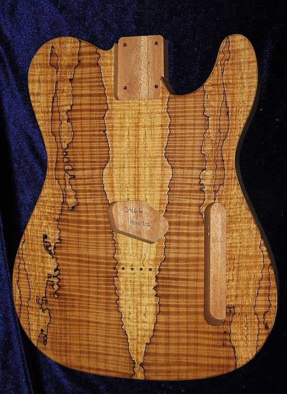 Flamed Spalted Maple Top \ Mahogany Telecaster Tele Body 4lbs | Reverb