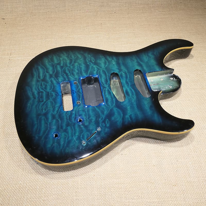 Peavey Flamed Top EXP Limited HSS Dark Blue Burst Body Same | Reverb