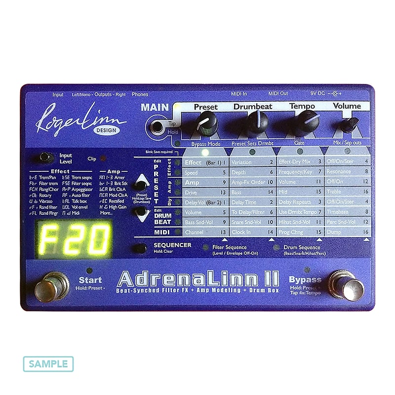 Roger Linn AdrenaLinn II Effect Pedal, Amp Modeling and Loops | Reverb
