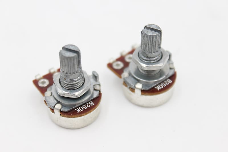 (2) B250 Linear Taper Strat Small Tone Pot 15mm Shaft for | Reverb