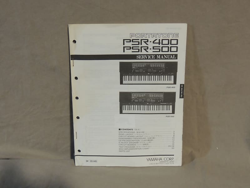 Yamaha Portatone PSR-400 / PSR-500 Service Manual [Three | Reverb UK
