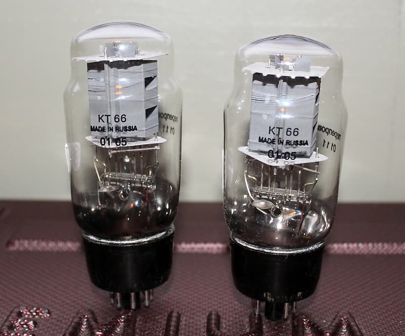 SOVTEK KT66 6L6GC PERFECT MATCH PAIR RARE GOLD LION GREY | Reverb