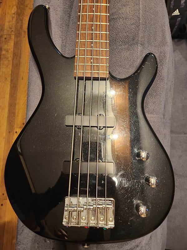 Squier MB-5 Jazz w/HardCase&key 2010s-2020s - Gloss Black | Reverb