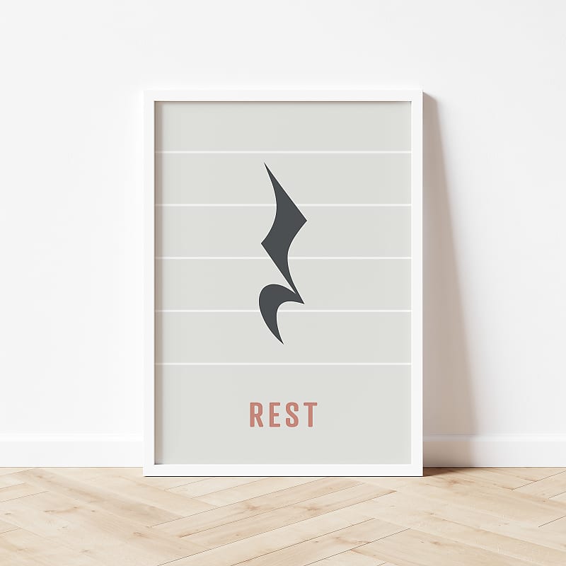 Note Rest Print - Musical Note Art, Music Notes Poster, | Reverb UK