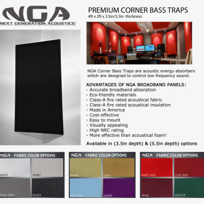 CORNER BASS TRAP - 4ftx2ftx5.5in - Choose your color | Reverb