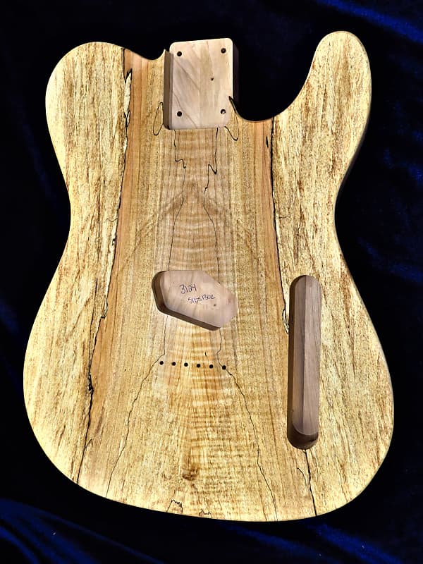 Spalted Maple Top \ Aged Cherry Telecaster Tele Body 5lbs13oz | Reverb