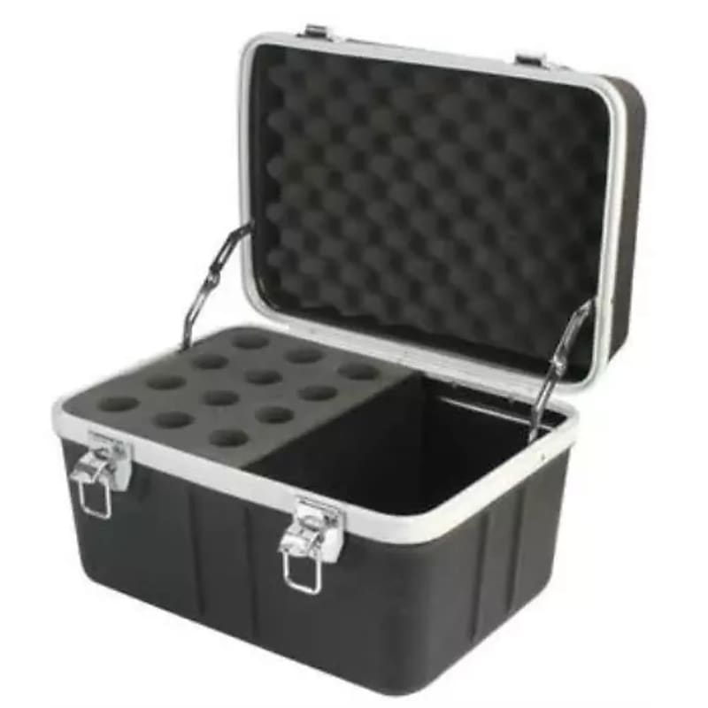 12-Microphone Carrying Case | Portable ABS Flight Box with | Reverb