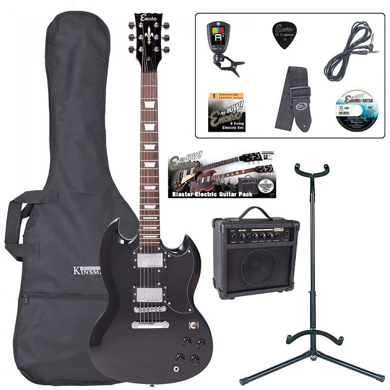 Encore E69 Electric Guitar Pack - Gloss Black | Reverb