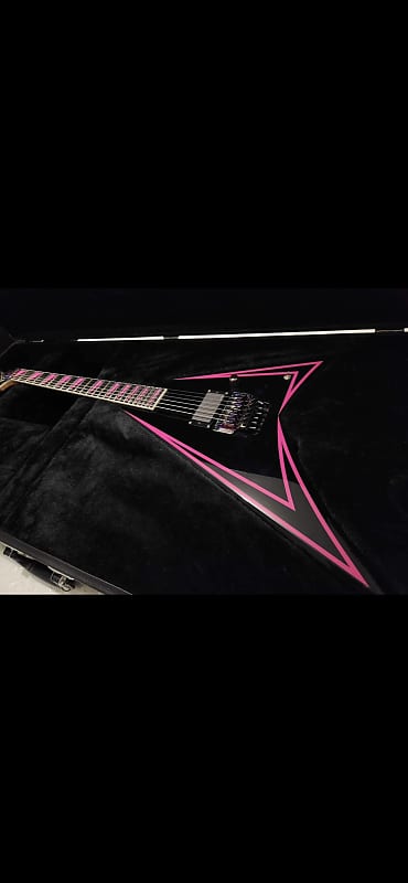 ESP Alexi laiho pink sawtooth 2007 - Black with pink pin | Reverb