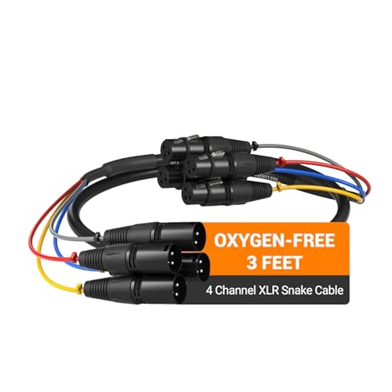 4-Channel Xlr Snake Cable, Color-Coded Xlr Male To Female | Reverb
