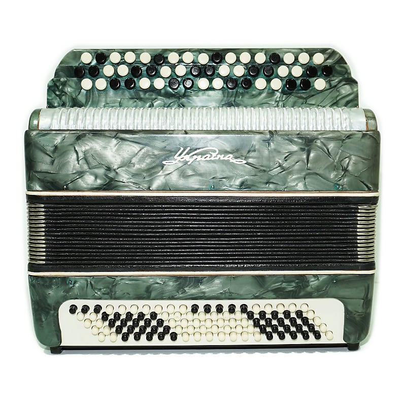 Vintage Bayan Ukraine 3 Rows Chromatic Button Accordion 100 Reverb
