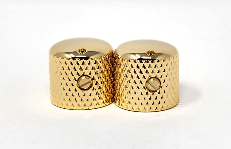 Carparelli Knurled Metal Dome Knobs x 2 Dome Top with Indent. | Reverb