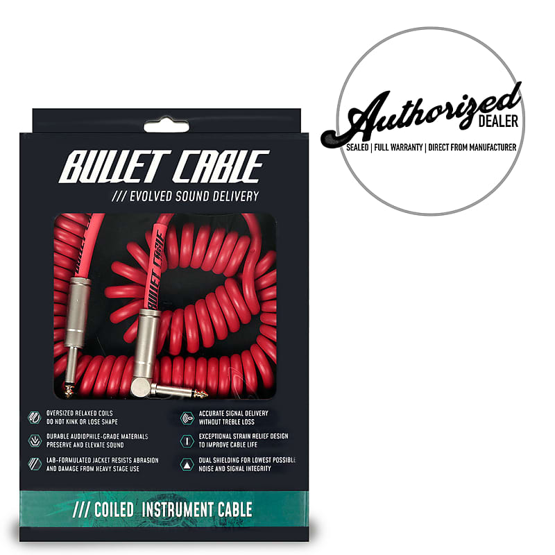 Bullet Cable BC-15CCR Coily Right Angle Red Instrument Cable | Reverb