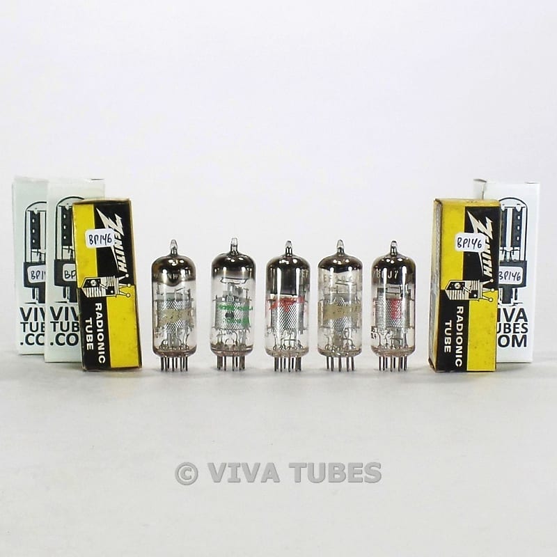 Tests NOS Matched Sleeve (5) Amperex Holland 6EJ7/EFT184 Mesh | Reverb