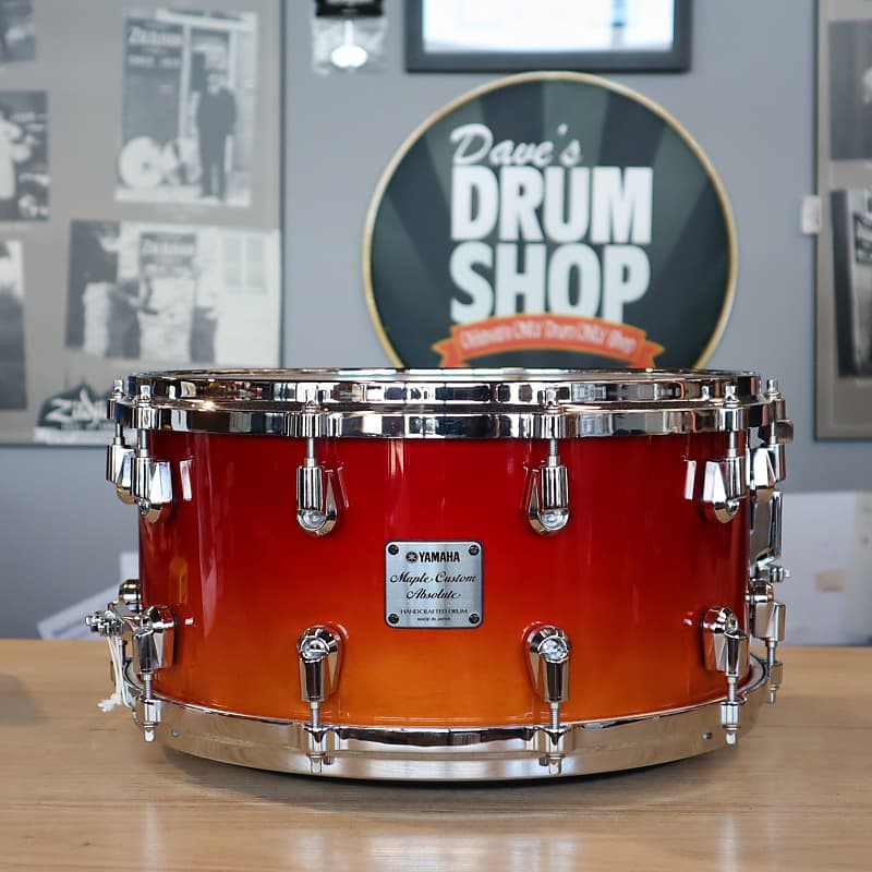 Yamaha Maple Custom Absolute Noveau 7 x 14 Snare Amber Fade | Reverb