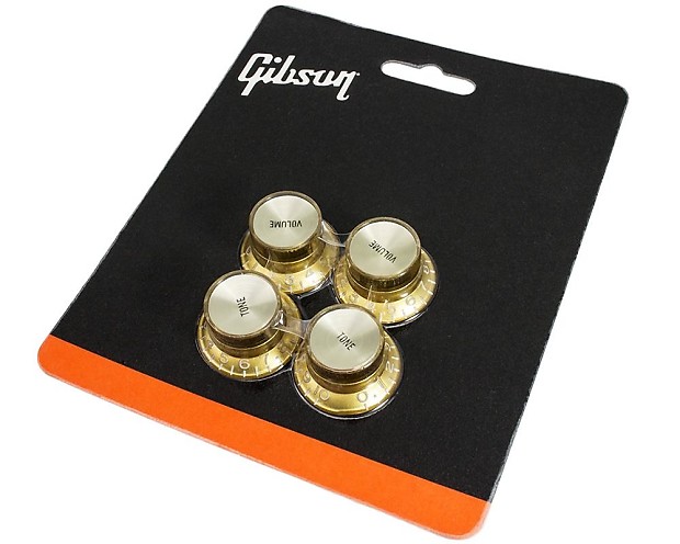 Gibson PRMK-030 Top Hat Knobs, Gold with Gold Inserts | Reverb