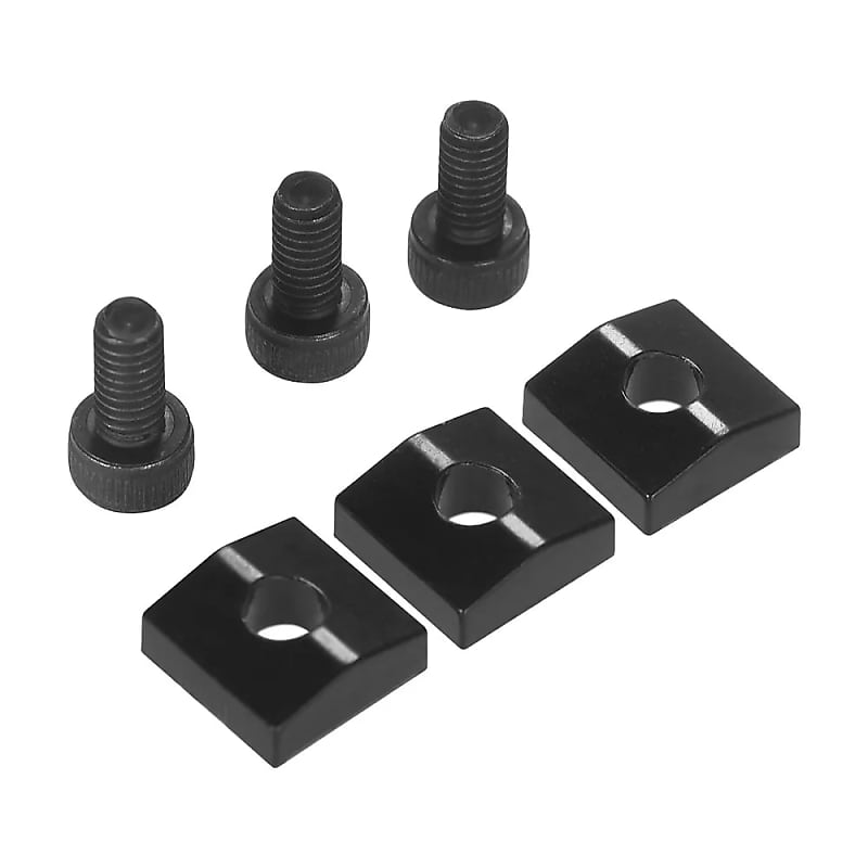 Black 3 Piece Guitar Locking Nut Clamps with Screws | Reverb