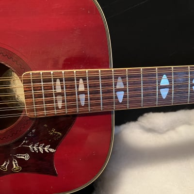 crown 12 string acoustic guitar 1970's cherry burst | Reverb