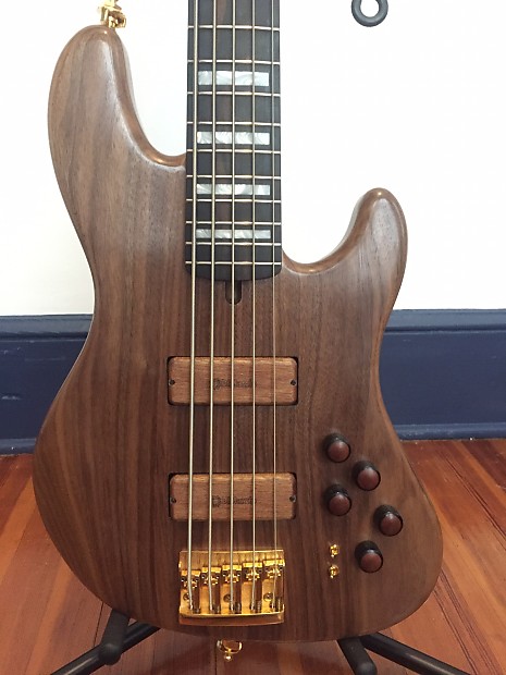 Custom Warmoth 5 String Jazz Bass Guitar Aguilar OBP-3, | Reverb