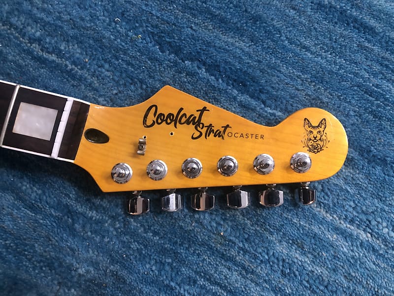 Reverse Headstock Stratocaster Neck - Block Inlays, Binding, | Reverb