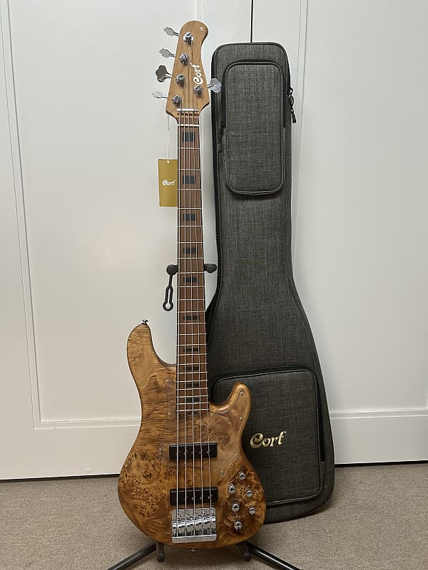 Cort GB Modern 5 Five String Bass Open Pore Vintage Natural | Reverb