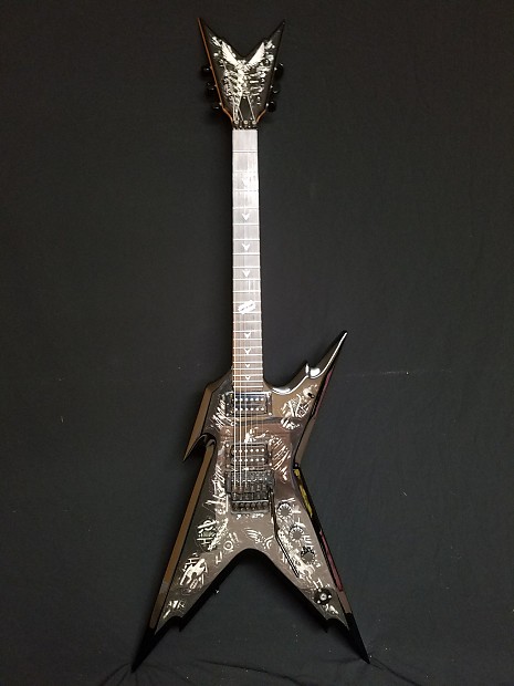 Dean Dimebag Razorback ML Industrial Mechanical Black With | Reverb
