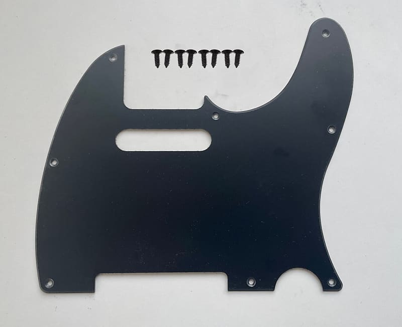 Fender Telecaster Pickguard Matte Black with Screws 1 Ply 8 | Reverb