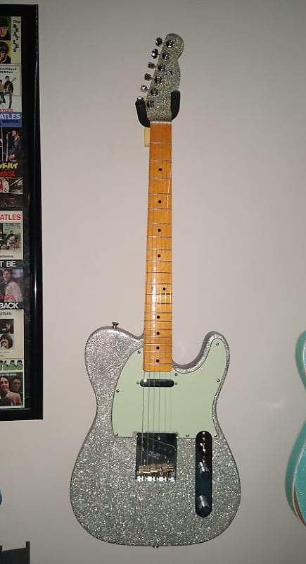 Custom Silver Sparkle Tele with Fender Neck/Pickups and Hard | Reverb