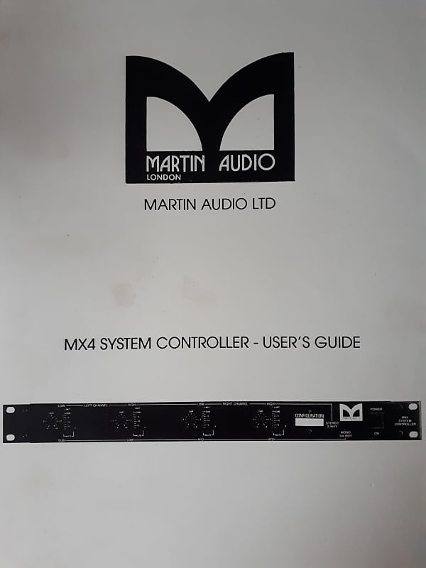 User's Manual for Martin Audio MX4 System Controller 1996 | Reverb