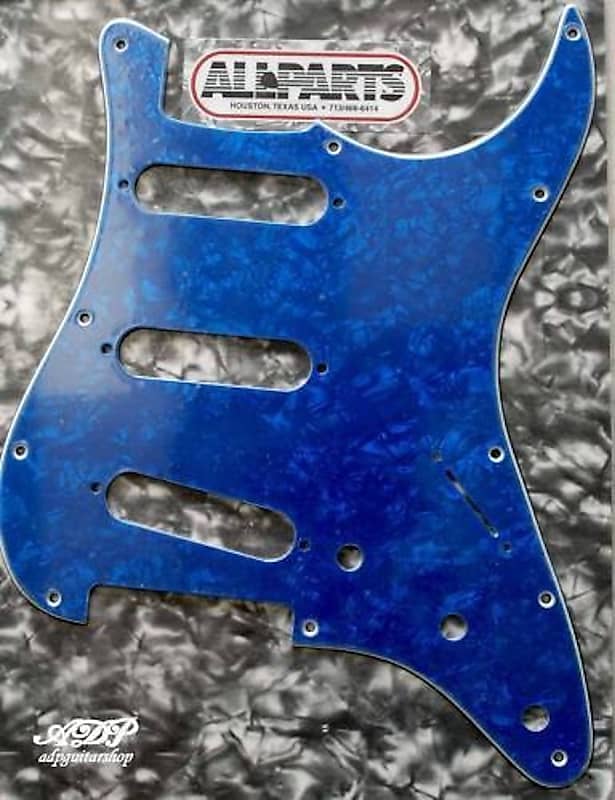 Stratocaster USA 3 ply Blue Perloid Pickguard PG0552-057 | Reverb